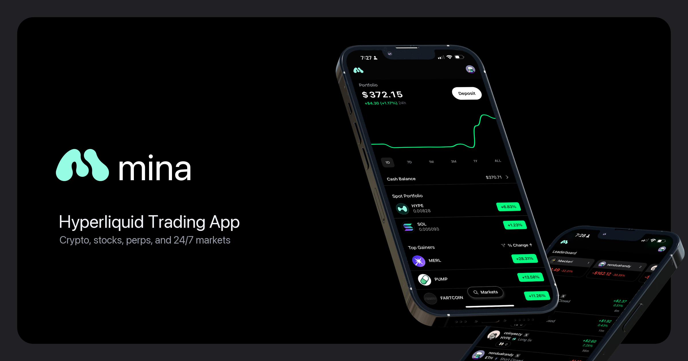 Mina — Trade Stocks, Crypto & Perps 24/7 on Hyperliquid